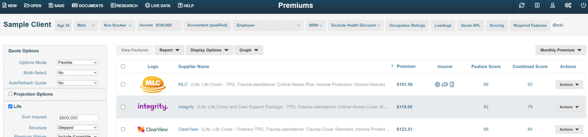 OmniLife - Life Insurance Premium Comparison Software